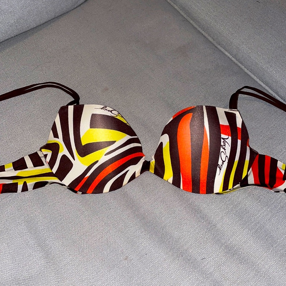 Victorias Secret Padded Demi Multi-Color Zebra Bra - Gem